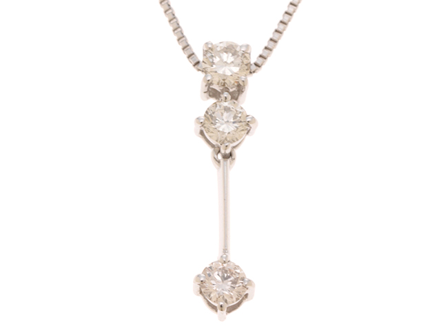 TRILOGY トリロジー ネックレス K18 ホワイトゴールド ダイヤモンド0.24ct 約2.5g 2121000006200【207】 の購入なら「質」の大黒屋（公式）