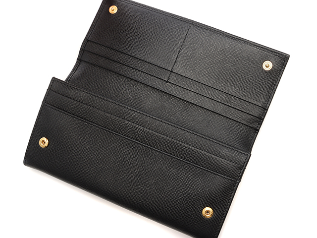 PRADA プラダ トライアングルZIP長財布 ブラック サフィアーノ PRADA プラダ トライアングルZIP長財布 ブラック サフィアーノ
