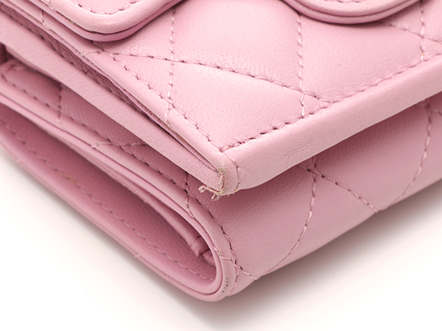 CHANEL シャネル クラシックスモールフラップウォレット ピンク CHANEL シャネル クラシックスモールフラップウォレット ピンク