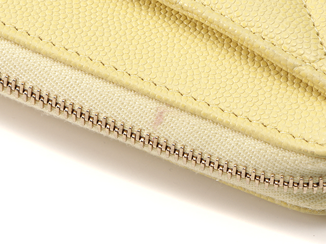 CHANEL シャネル 財布 マトラッセラウンド長財布 イエロー CHANEL シャネル 財布 マトラッセラウンド長財布 イエロー