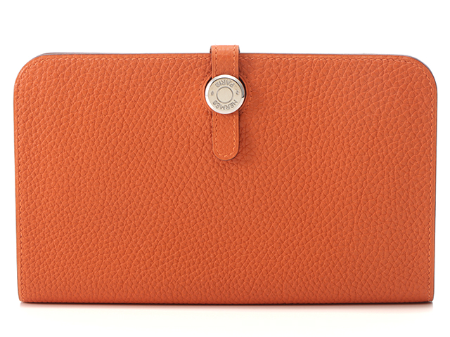 HERMES エルメス ドゴンGM オレンジ/シルバー金具 【205】 の HERMES エルメス ドゴンGM オレンジ/シルバー金具 【205】 の