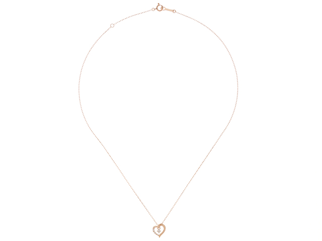 4℃ ハート ネックレス キュービックジルコニア K10PG CZ 1.3g【434】 の購入なら「質」の大黒屋（公式）