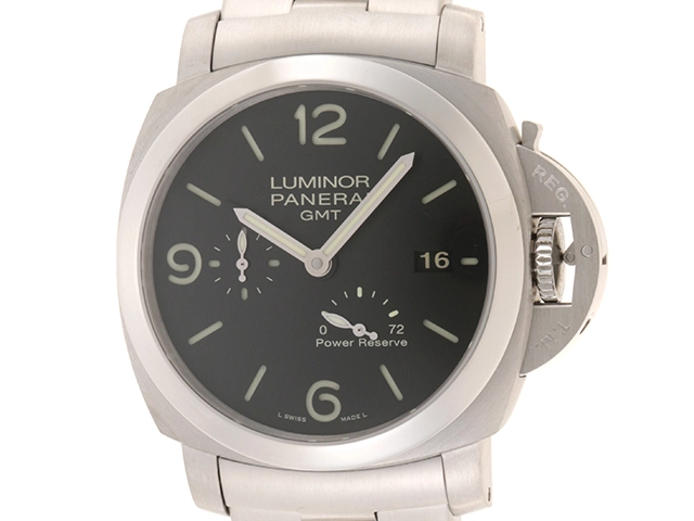 PANERAI パネライ ルミノール 1950 3デイズ パワーリザーブ GMT PAM00347 ブラック メンズ 自動巻き 外装仕上げ済み ...