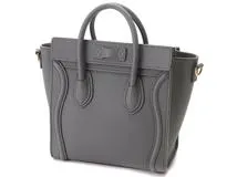 CELINE セリーヌ ナノ ラゲージバッグ コール グレー レザー CELINE セリーヌ ナノ ラゲージバッグ コール グレー レザー