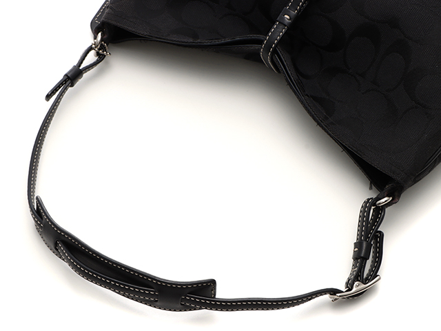 COACH コーチ シグネチャー 6091 ワンショルダー ブラック/キャンパス レザー【434】 の購入なら「質」の大黒屋（公式）