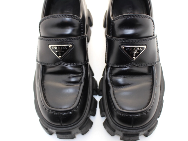 PRADA プラダ 靴 モノリス ローファー メンズ5 ブラック レザー PRADA プラダ 靴 モノリス ローファー メンズ5 ブラック レザー