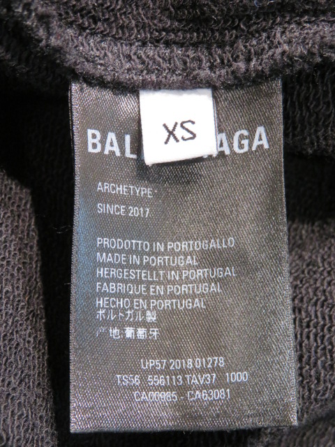 BALENCIAGA バレンシアガ パーカー レディース XS ブラック BALENCIAGA バレンシアガ パーカー レディース XS ブラック
