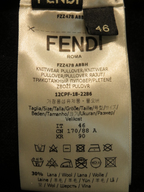 FENDI フェンディ ニット セーター メンズ 46 ブラック FF FENDI フェンディ ニット セーター メンズ 46 ブラック FF