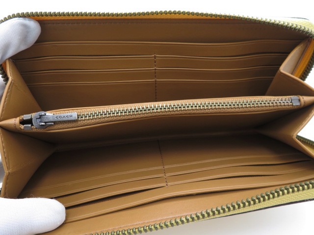 COACH コーチ 小物 サイフ スタッズ ラウンド長財布 イエロー COACH コーチ 小物 サイフ スタッズ ラウンド長財布 イエロー