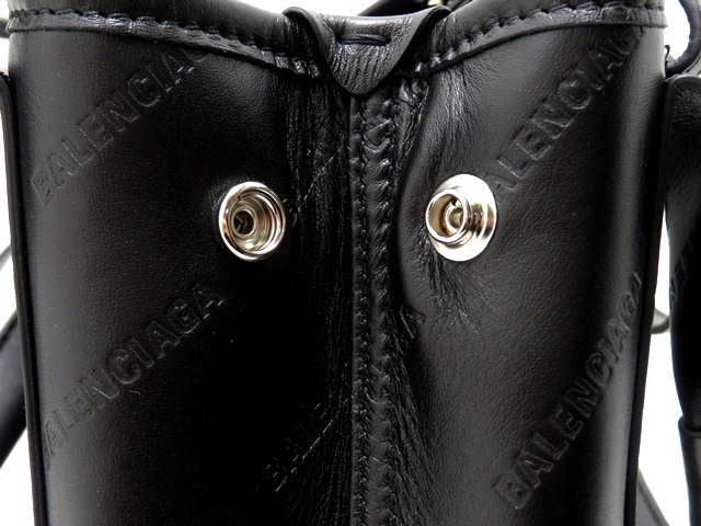 BALENCIAGA オールオーバーロゴ ネイビー カバスXS ブラック BALENCIAGA オールオーバーロゴ ネイビー カバスXS ブラック